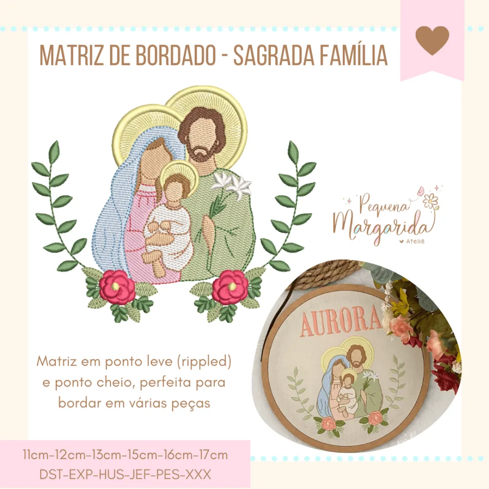Matriz de Bordado - Sagrada Família - SHOP BAZAR & CIA